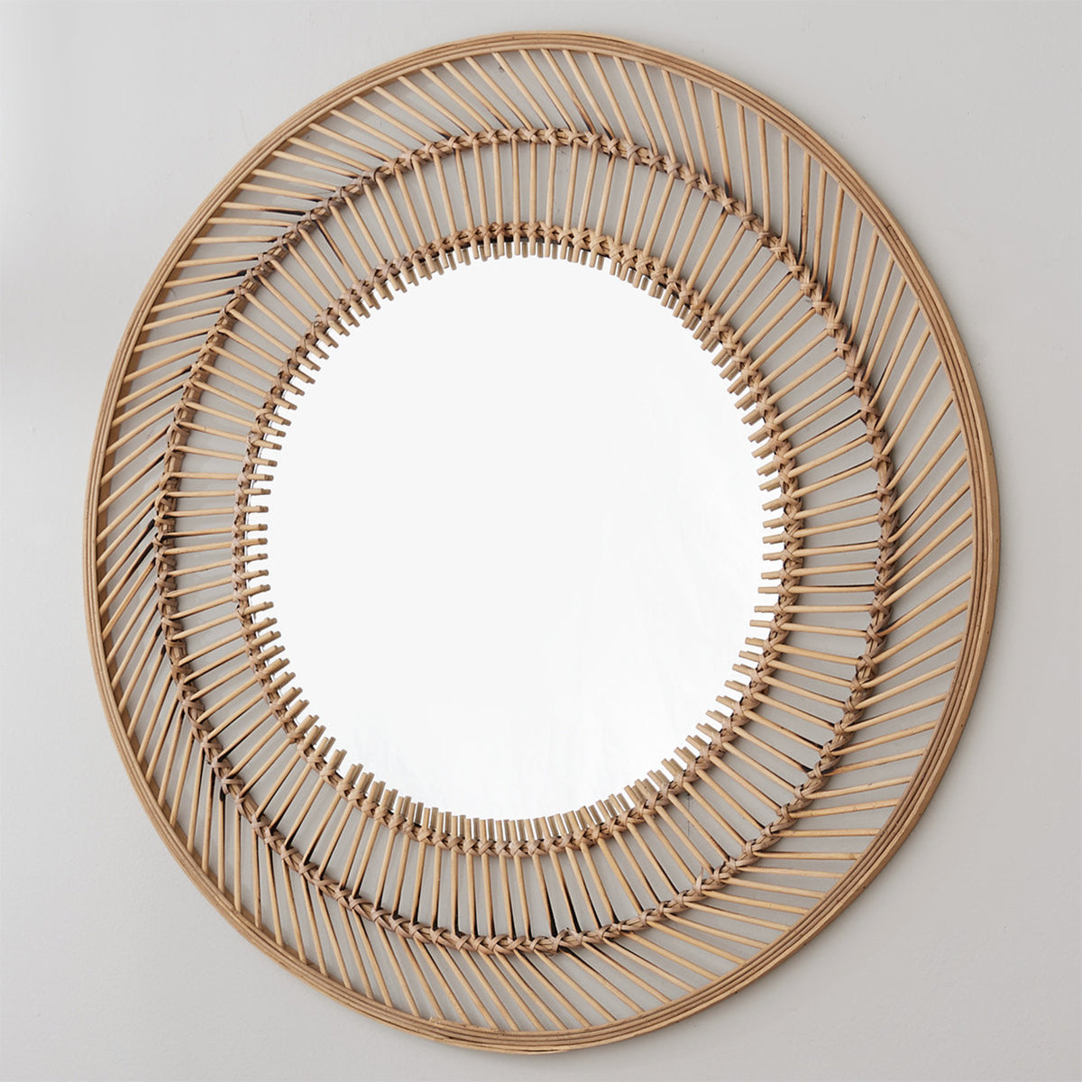 Round Bamboo Mirror – One Cottage Way