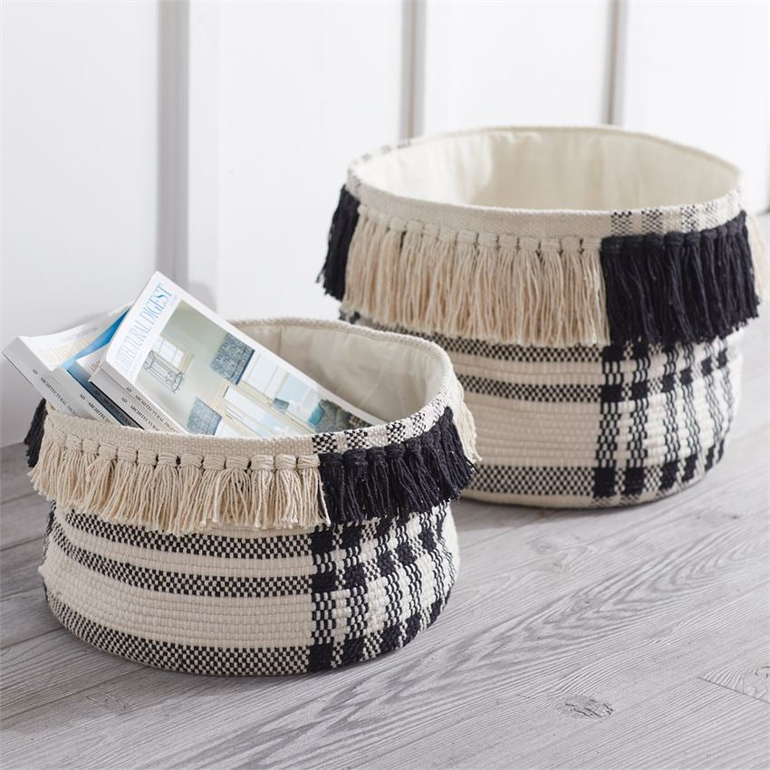 Fringed Baskets, Set of 2 – One Cottage Way